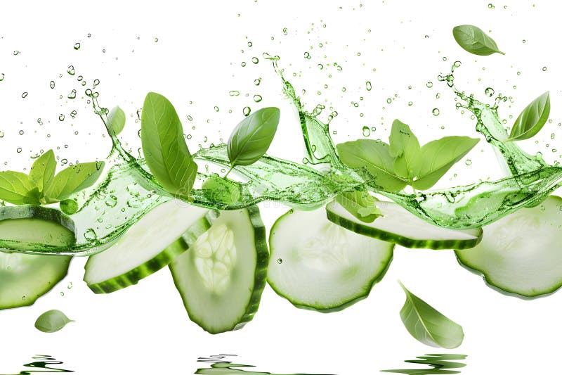 Refreshing Cucumber Splash stock photo. Image of fruit - 329943434