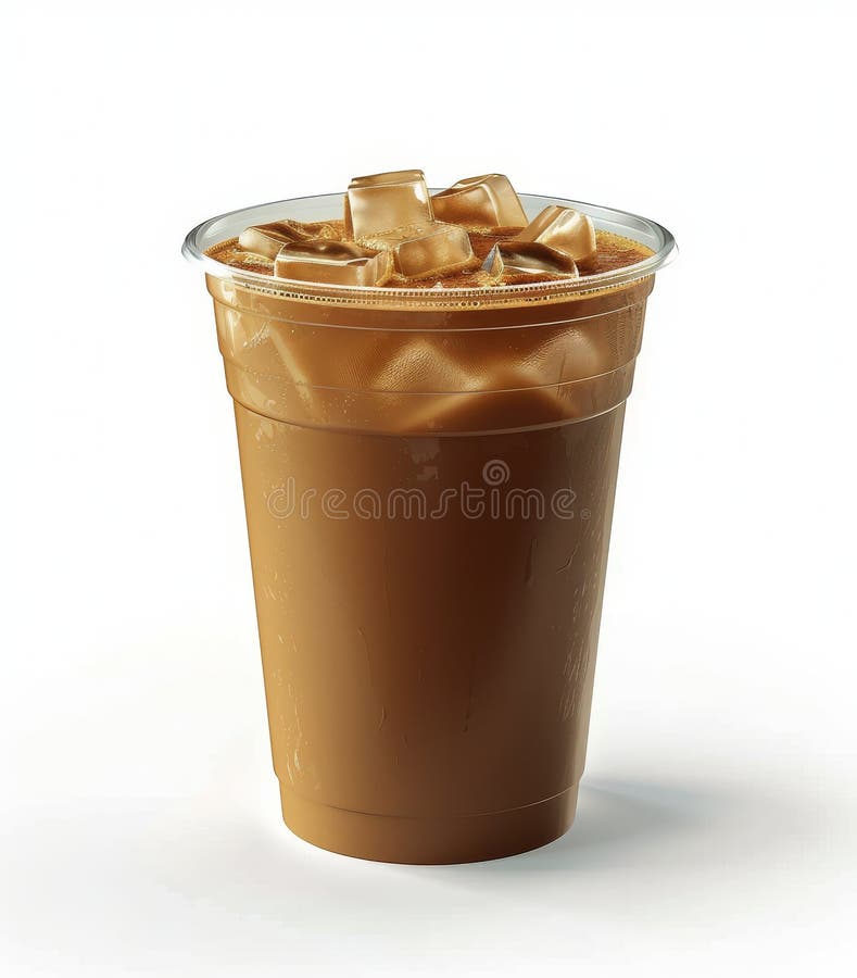 Refreshing Cup of Iced Coffee with Ice Cubes Stock Photo - Image of ...