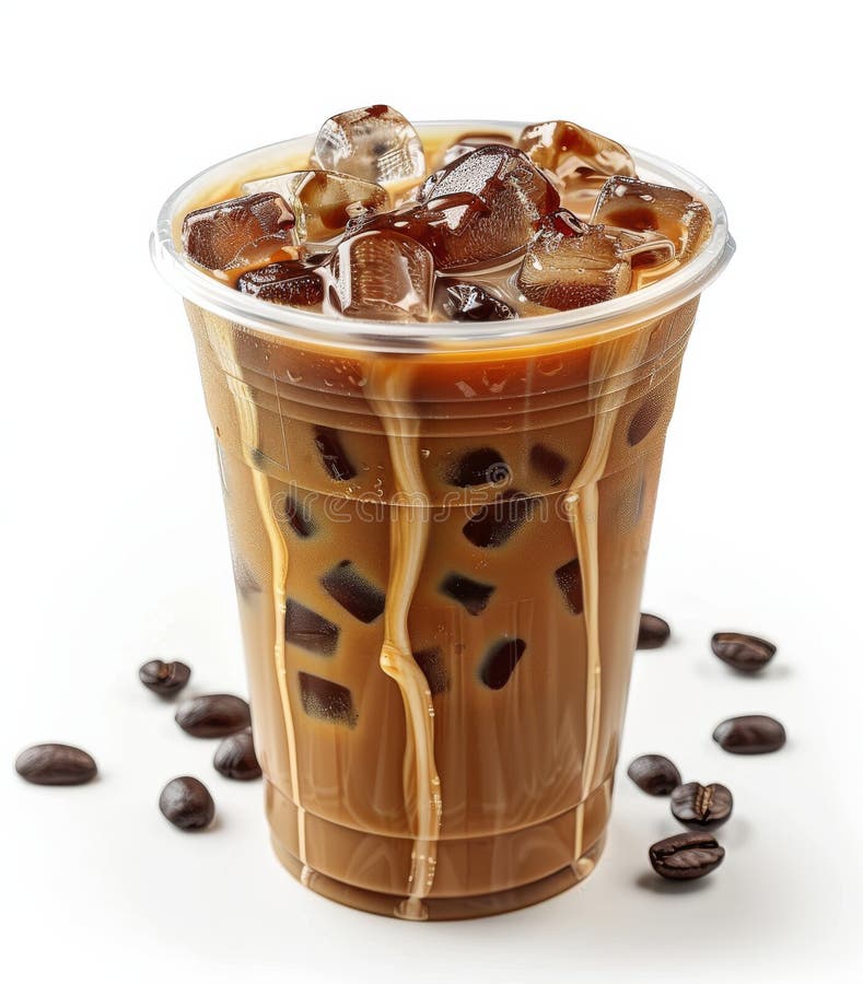 Refreshing Cup of Iced Coffee with Ice Cubes Stock Photo - Image of ...