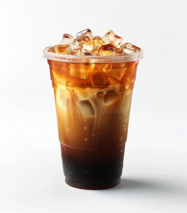 Refreshing Cup of Iced Coffee with Ice Cubes Stock Image - Image of ...
