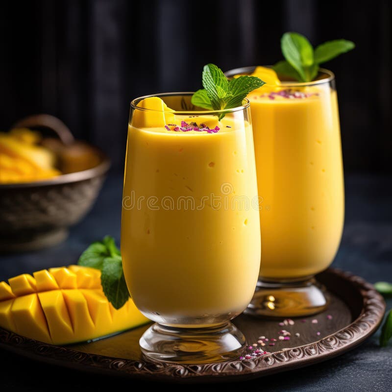 A Refreshing and Delicious Mango Lassi Made with Fresh Mangoes Yogurt ...