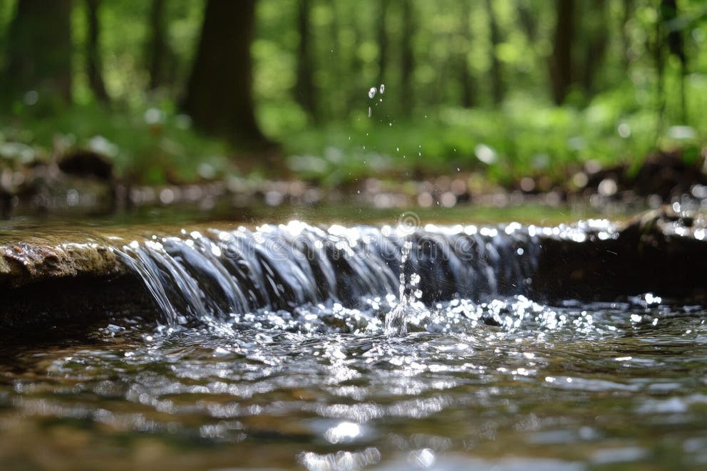 A Refreshing Depiction of Natural Spring Water Bubbling in a Quiet ...