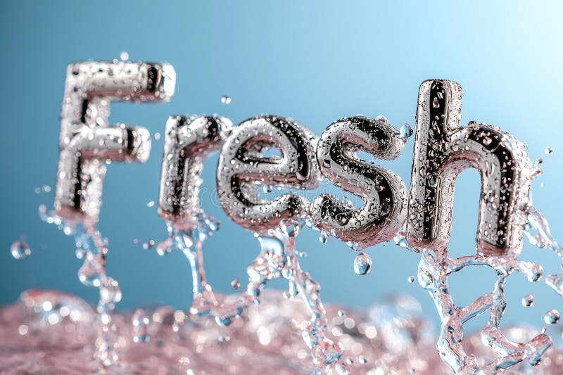 Refreshing Design: Text Fresh Displayed in Creative Font Adorned with ...