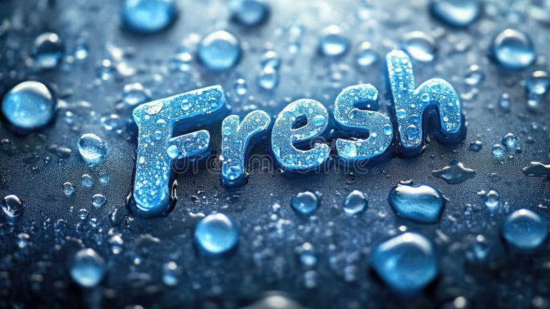 Refreshing Design: Text Fresh Displayed in Creative Font Adorned with ...