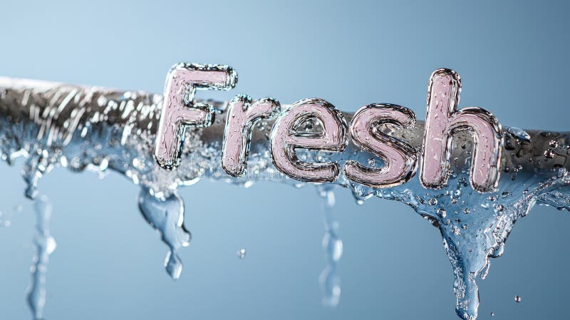 Refreshing Design: Text Fresh Displayed in Creative Font Adorned with ...