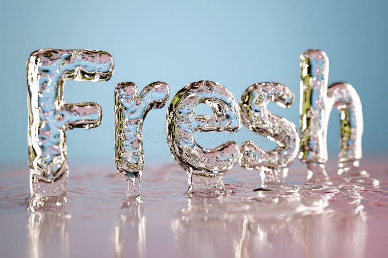 Refreshing Design: Text Fresh Displayed in Creative Font Adorned with ...