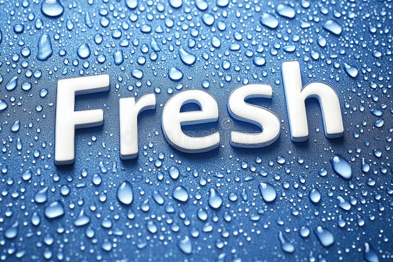 Refreshing Design: Text Fresh Displayed in Creative Font Adorned with ...