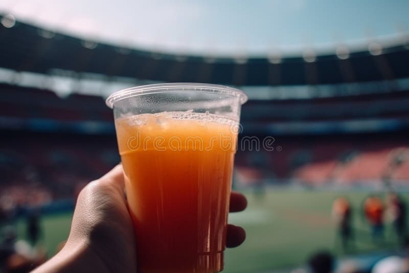 Refreshing Drink at a Sports Game. Generative AI Stock Illustration ...