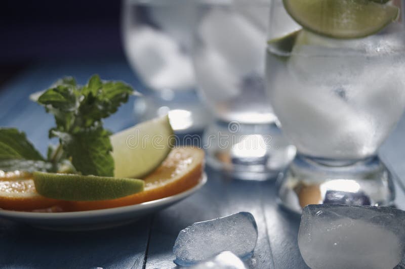 Refreshing drinks with ice stock image. Image of cold - 92555967