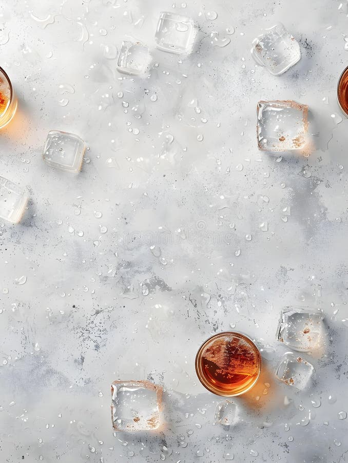 Refreshing Drinks with Ice on Gray Background Generative AI Stock ...