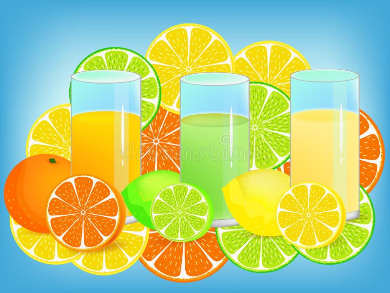 Refreshing drinks stock vector. Illustration of citrous - 52606263