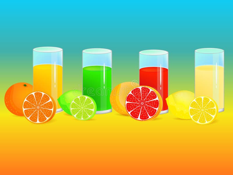 Refreshing drinks stock illustration. Illustration of healthy - 52606547