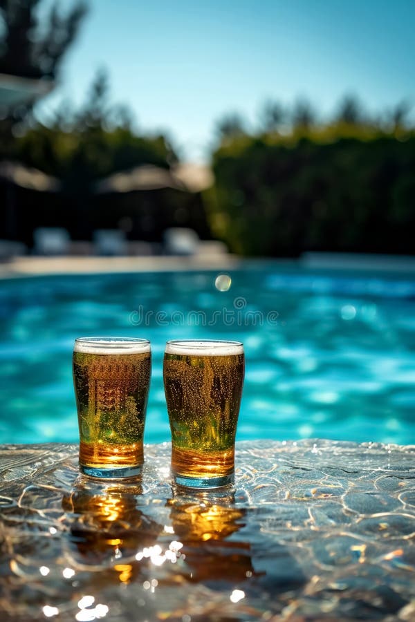 Refreshing Drinks by Poolside Create Perfect Relaxation Vibe. Enjoy ...