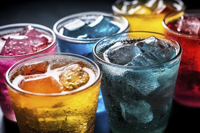 Refreshing Drinks with Soda, in Vibrant and Striking Colors. Ai ...