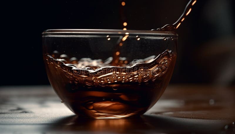 Refreshing Drop of Whiskey in Glass, Ice Generated by AI Stock Photo ...