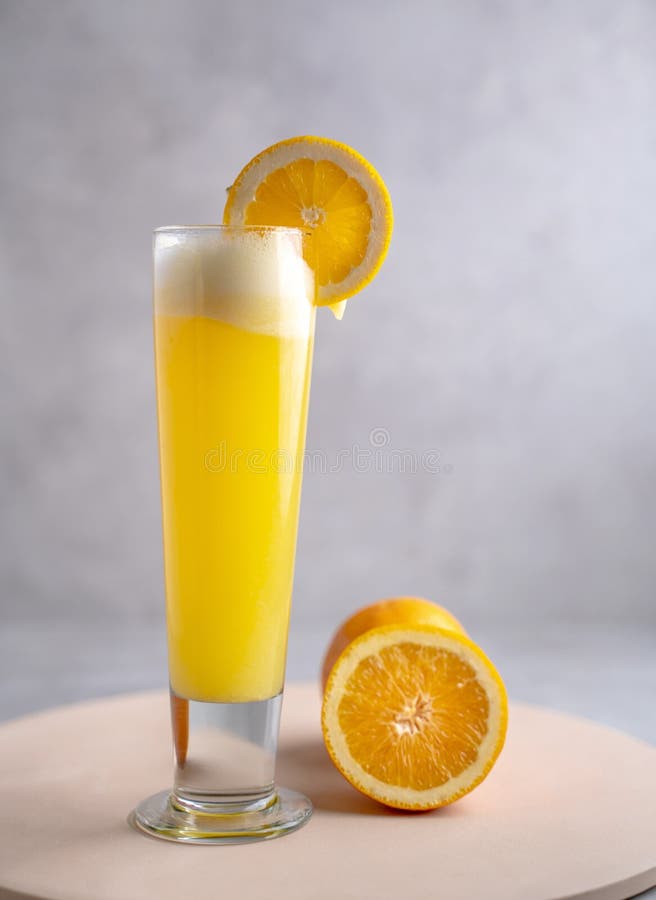 Refreshing Freshly Made Fruit Juice on a Glass , Fresh Orange Juice ...