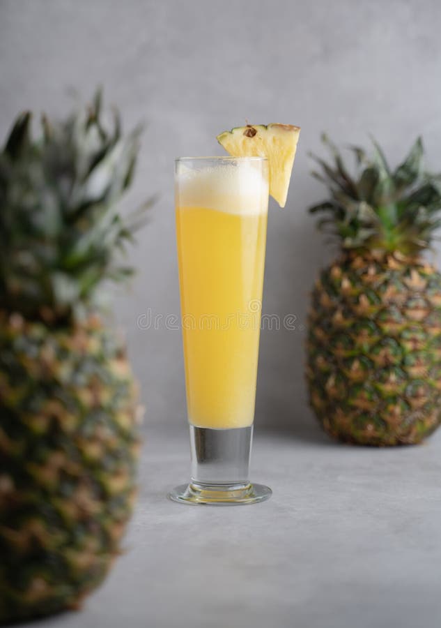 Refreshing Freshly Made Fruit Juice on a Glass , Fresh Pineapple Juice ...