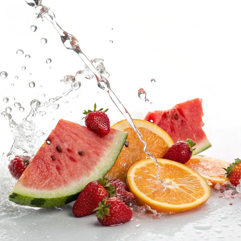 Refreshing Fruit-infused Water with Lemon Slice and Mint Sprig on White ...