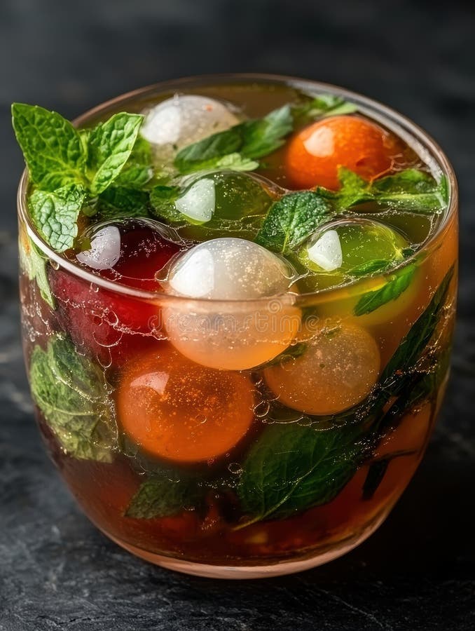 Refreshing Fruit and Herb Infused Iced Tea Stock Illustration ...