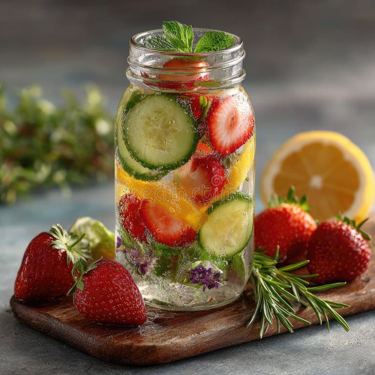 Infused Water Delight stock illustration. Illustration of board - 400163835