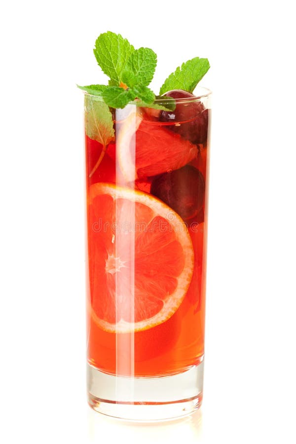 Refreshing Sangria (punch) and Fruits Stock Photo - Image of frozen ...