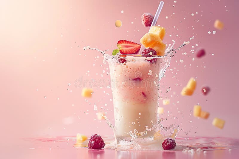 Fruit Smoothie Splash stock illustration. Illustration of drink - 335762365