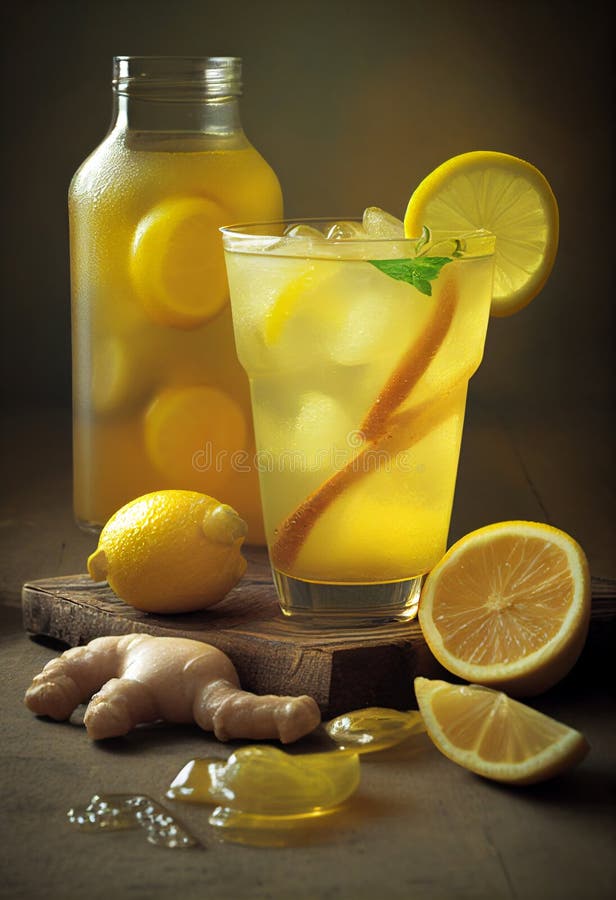 Refreshing Ginger-citrus Lemonade. AI Generated Stock Image - Image of ...