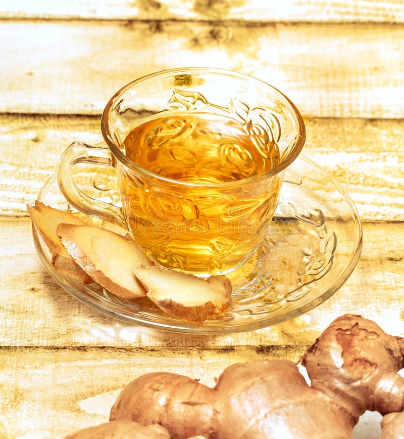 Refreshing Ginger Tea Shows Beverage Drink and Herbals Stock Image ...