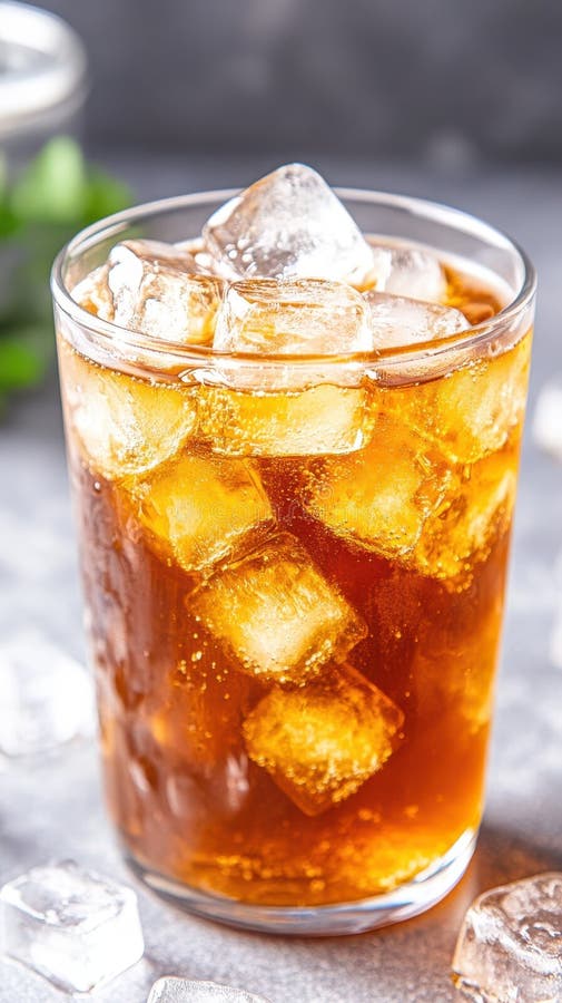 Refreshing Glass of Cold Brew Coffee with Ice Cubes Stock Illustration ...