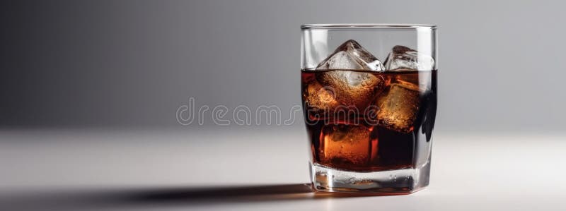 Refreshing Glass of Ice-cold Cola on a Pristine White Surface, a Thirst ...