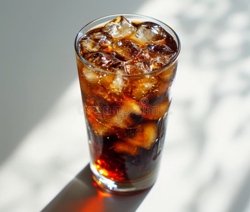 Refreshing Glass of Iced Cola in Sunlight Stock Illustration ...