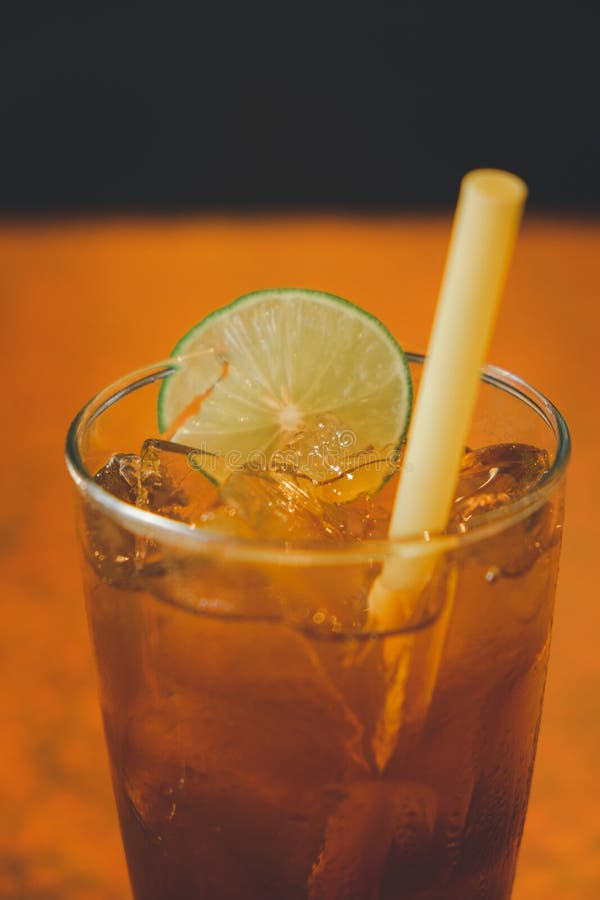 Refreshing Glass of Iced Tea Stock Image - Image of cold, fruit: 219738309