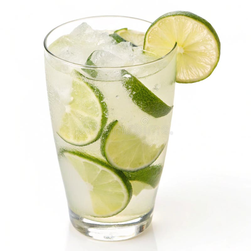 Glass of limeade isolated stock illustration. Illustration of ...