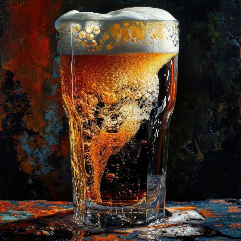 Refreshing Glass of Liquid on Table Stock Illustration - Illustration ...