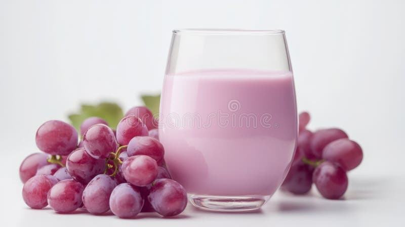 Refreshing Glass of Pink Grape Juice beside Fresh Grapes Stock ...
