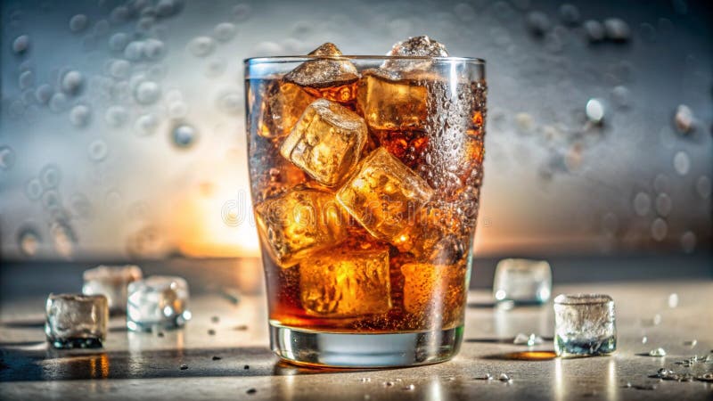 Refreshing Glass of Sparkling Beverage with Ice Cubes Stock ... Refreshing Glass of Sparkling Beverage with Ice Cubes Stock ...