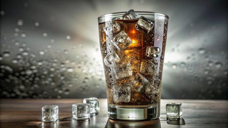 Refreshing Glass of Sparkling Beverage with Ice Cubes Stock ... Refreshing Glass of Sparkling Beverage with Ice Cubes Stock ...