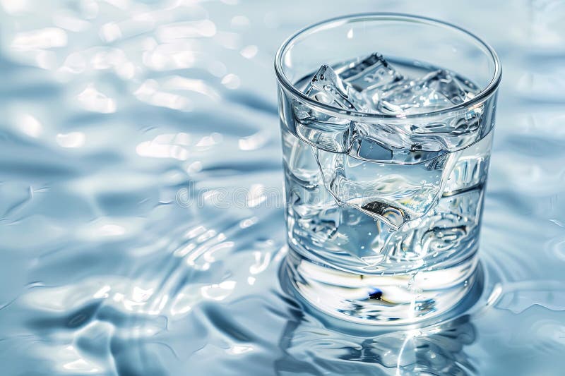 A Refreshing Glass of Water with Ice Cubes Stock Photo - Image of crisp ...