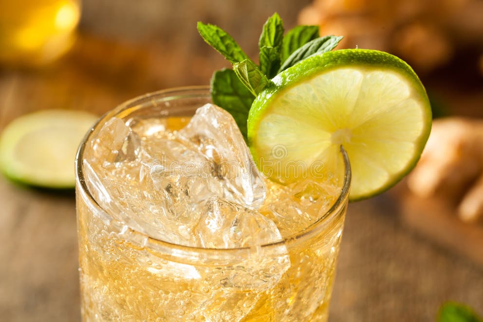 Refreshing Golden Ginger Beer Stock Image - Image of juice, vodka: 55316991