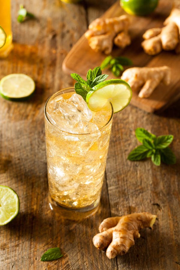 Refreshing Golden Ginger Beer Stock Image - Image of fresh, lemon: 55316997