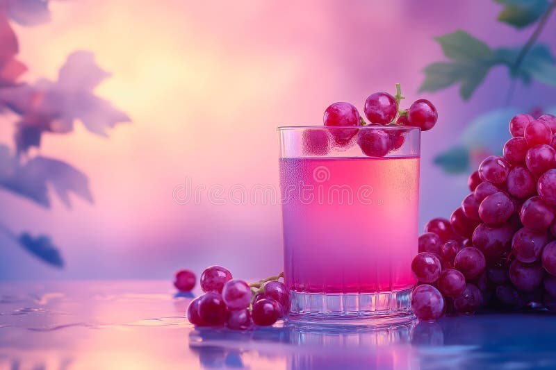 Refreshing Grape Juice on Soft Gradient Background Stock Image - Image ...