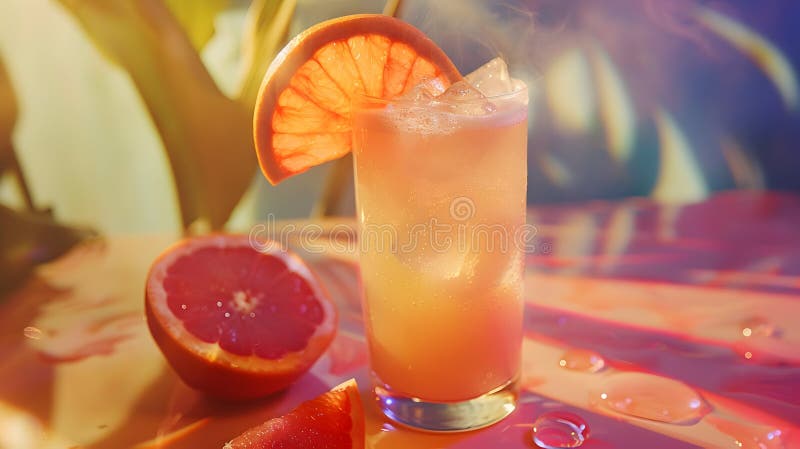 Refreshing Grapefruit Cocktail Illustration Stock Illustration - Illustration of visual ...