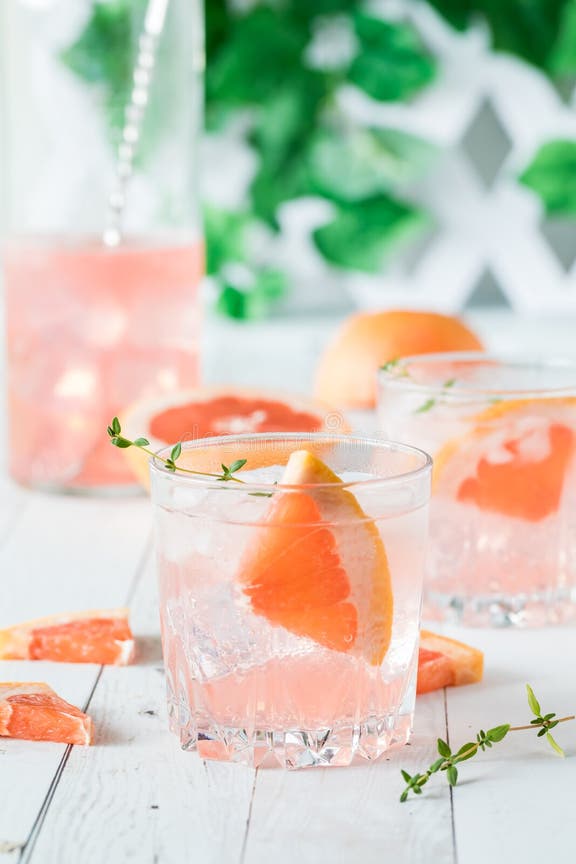 Refreshing Grapefruit Spritzer Drinks Ready for Drinking. Stock Image ...