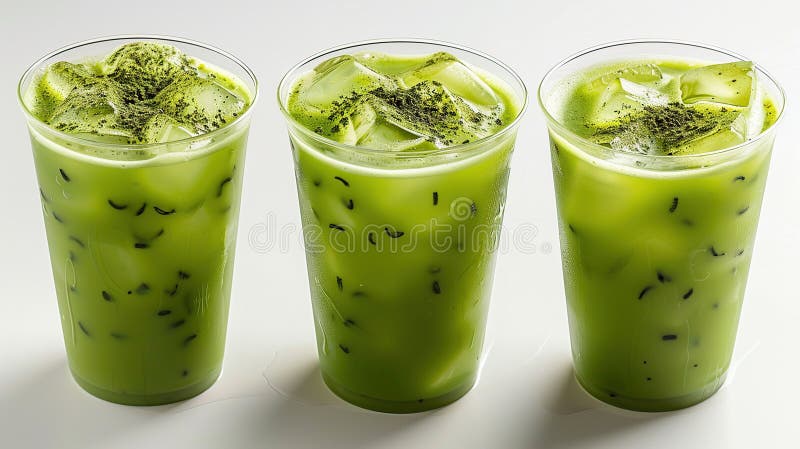 Refreshing Green Tea Drinks Stock Illustration - Illustration of ...