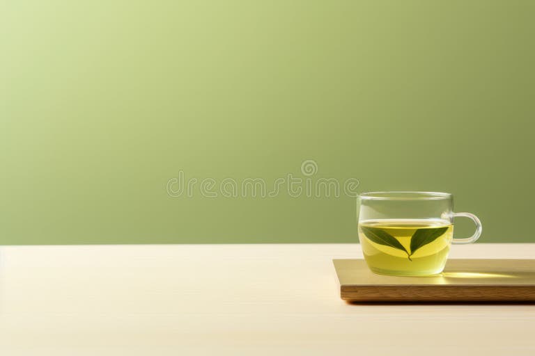 Refreshing Green Tea on Minimal Table Top AI Generated Stock ...