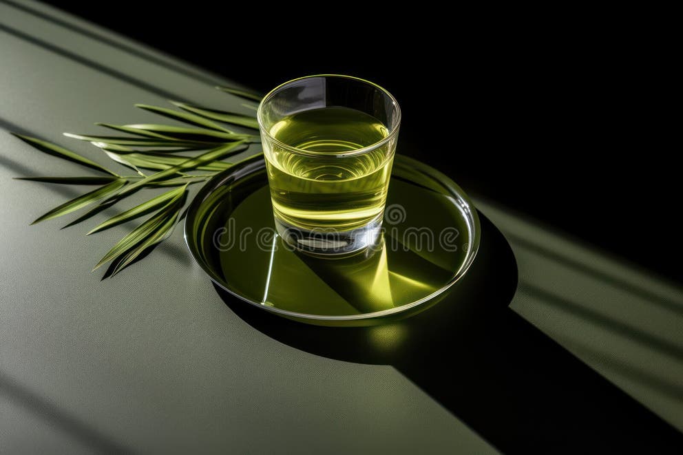 Refreshing Green Tea on Minimal Table Top AI Generated Stock ...