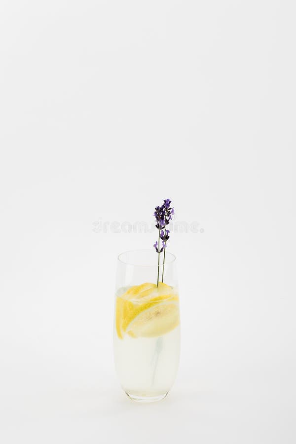 Refreshing Homemade Lavender Beverage with Lemon Pieces Stock Photo ...