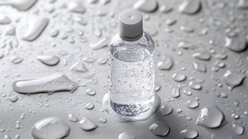 Refreshing Hydration Clear Bottle of Water on Dewy Surface Stock ...