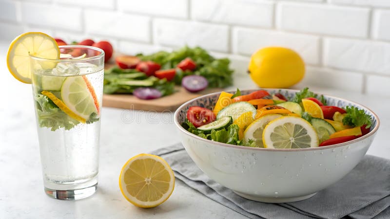 Refreshing Hydration and Nutrition with Citrus Infused Water and Fresh ...