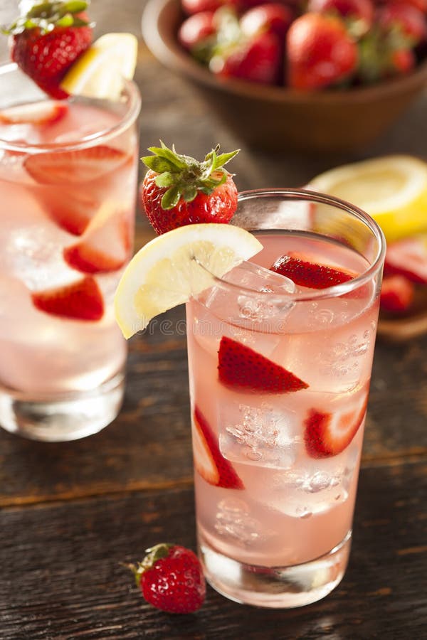 Refreshing Ice Cold Strawberry Lemonade Stock Image - Image of beverage ...